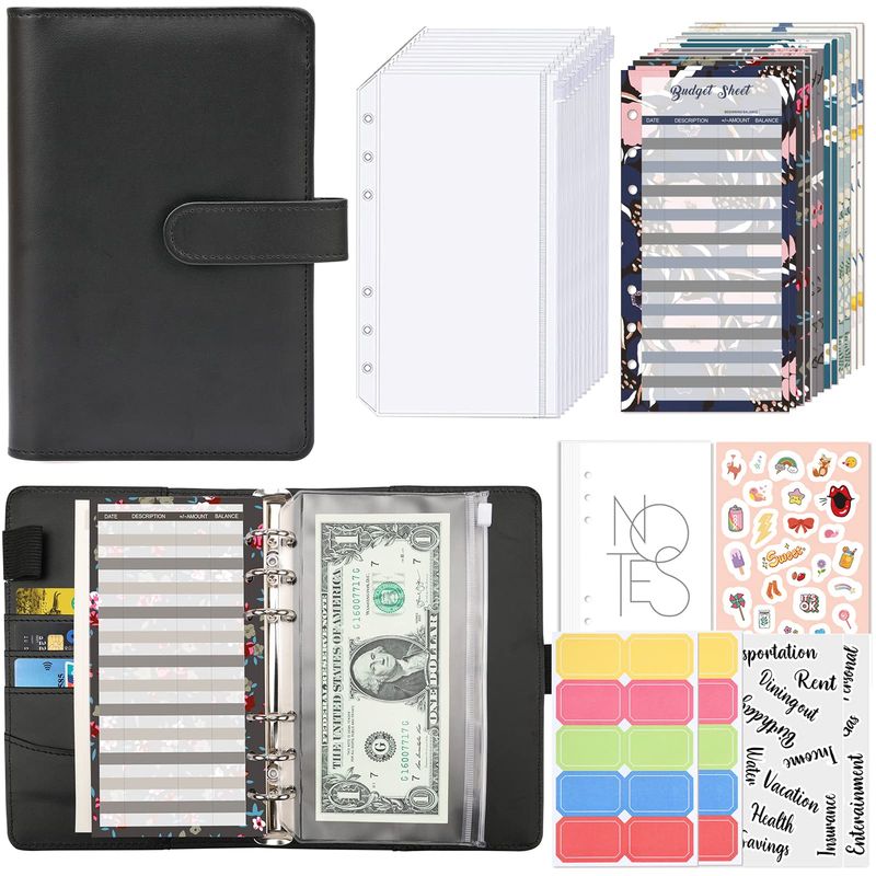 Sitengle A6 Binder, 6 Holes, Budget Binder, PU Leather, 12 Pockets ...