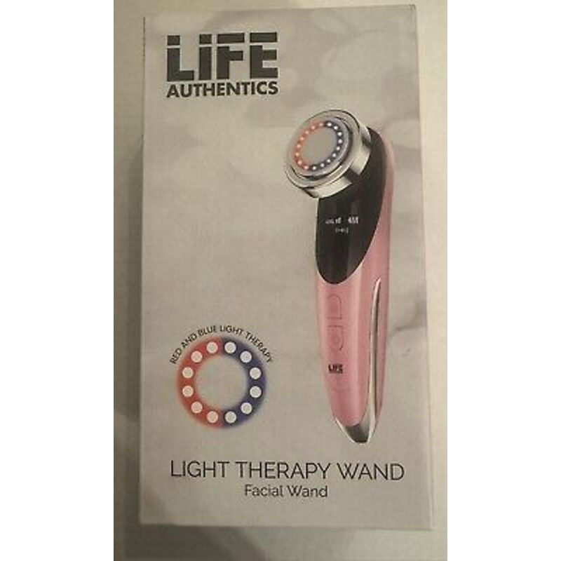 Life Authentics Light Therapy Facial Wand, Red Blue Lights, Warming ...