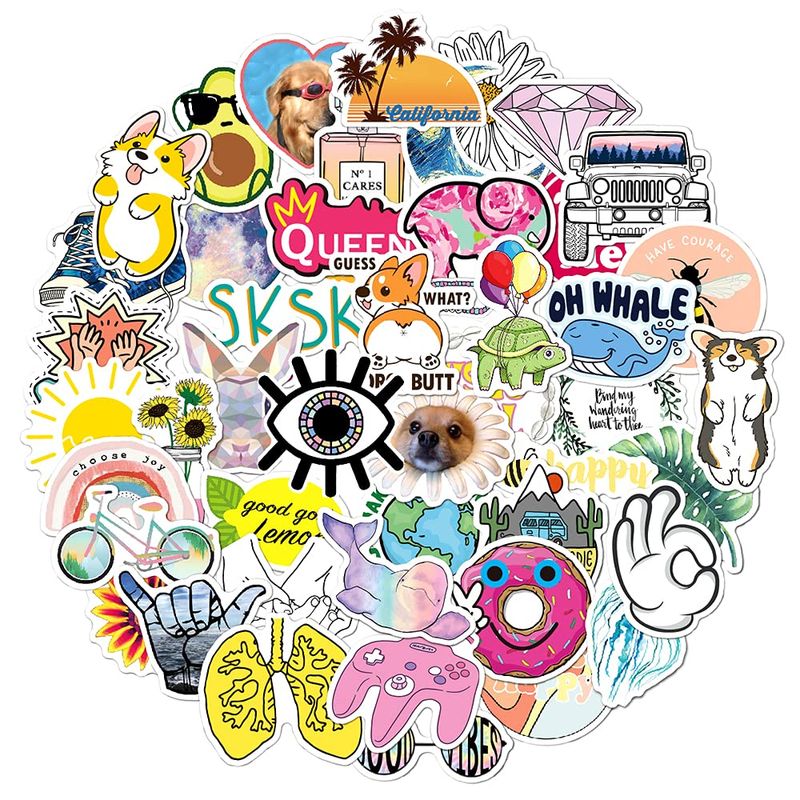 Aesthetic Vsco Stickers for Teens Boys Girls, Unique Vinyl Waterproof ...