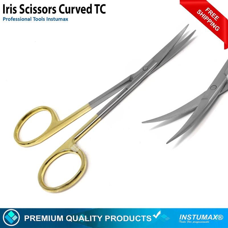 Dental Surgical Iris Scissors Curved TC Tissue Suture Surgical ...