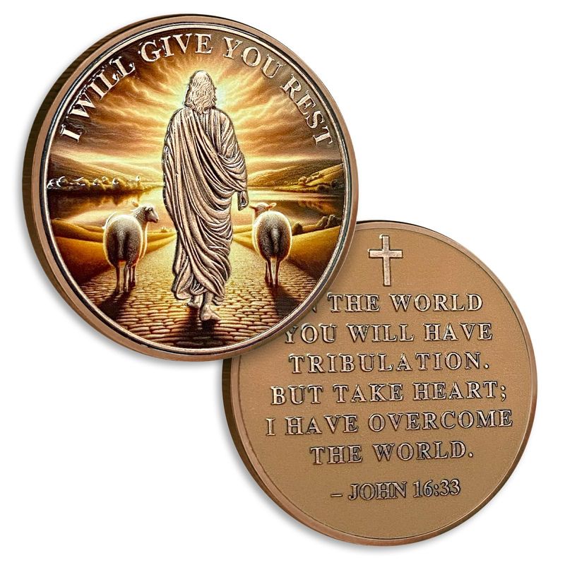 Rare The Good Shepherd Challenge Coin John 16:33 Jesus God Empowerment ...
