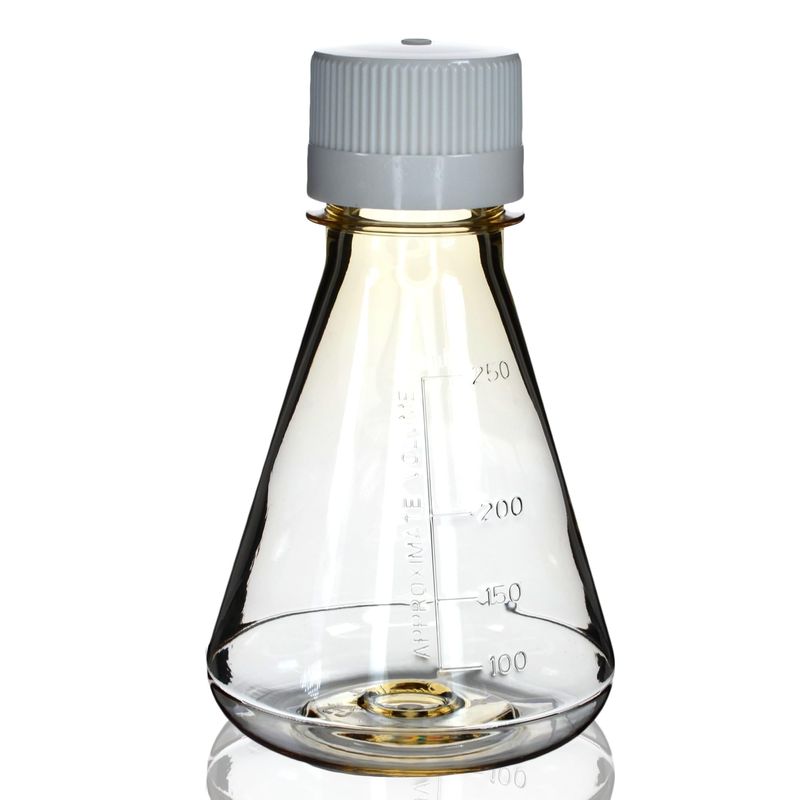 Eisco - Pack of 1, 250mL Sterile Polycarbonate Erlenmeyer Flask, Non ...