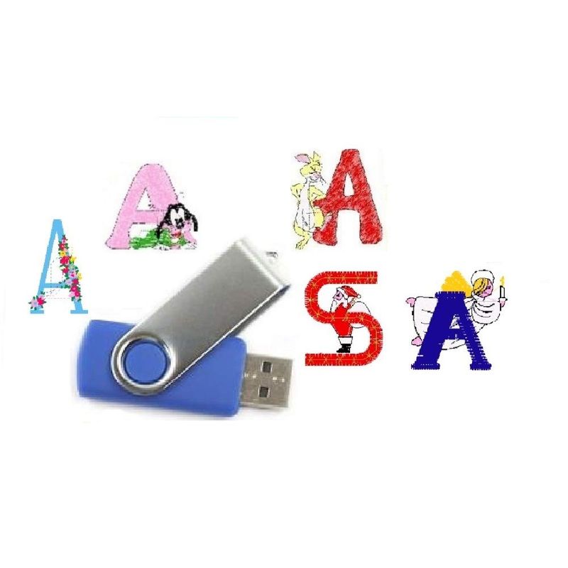 ALPHABET EMBROIDERY DESIGNS USB OVER 8000 FILES PES FORMAT FOR BROTHER ...