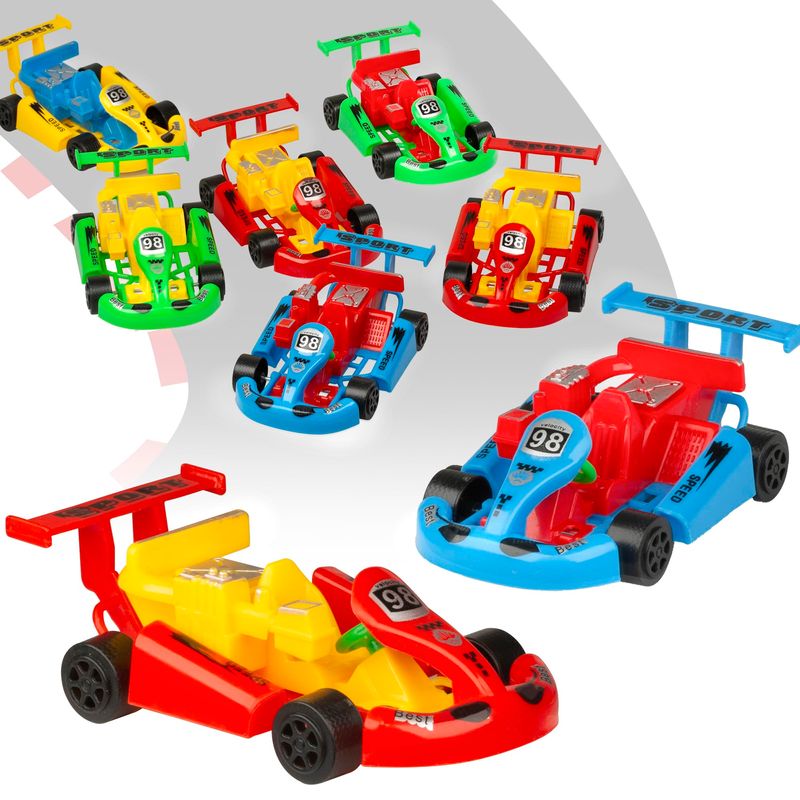 PROLOSO Pull Back Go Kart Friction Powered Racing Cars Kids Birthday ...