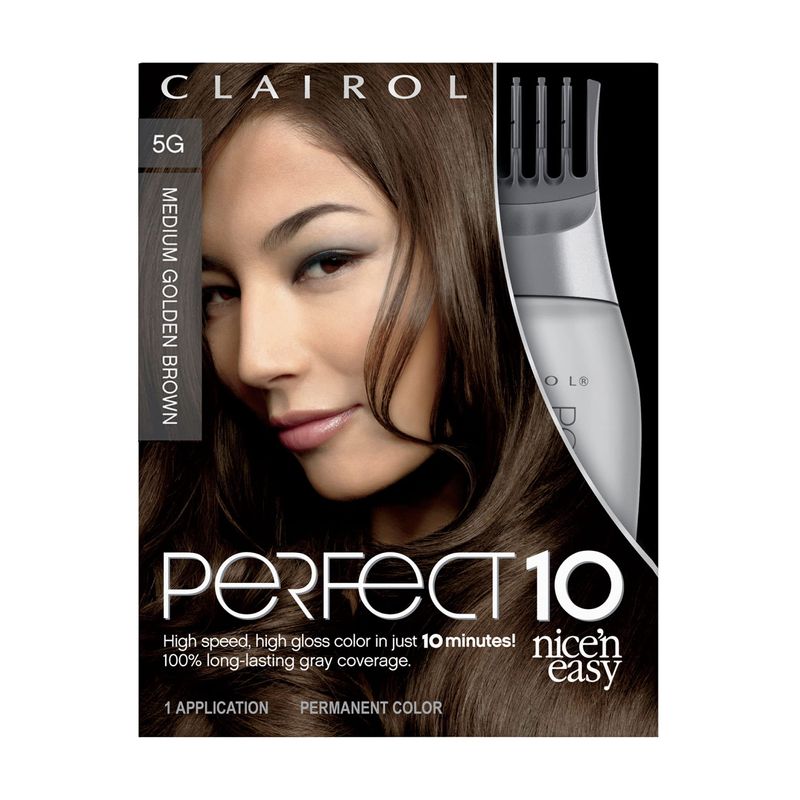 Clairol Nice‘n Easy Perfect 10 Permanent Hair Dye, 5G Medium Golden ...