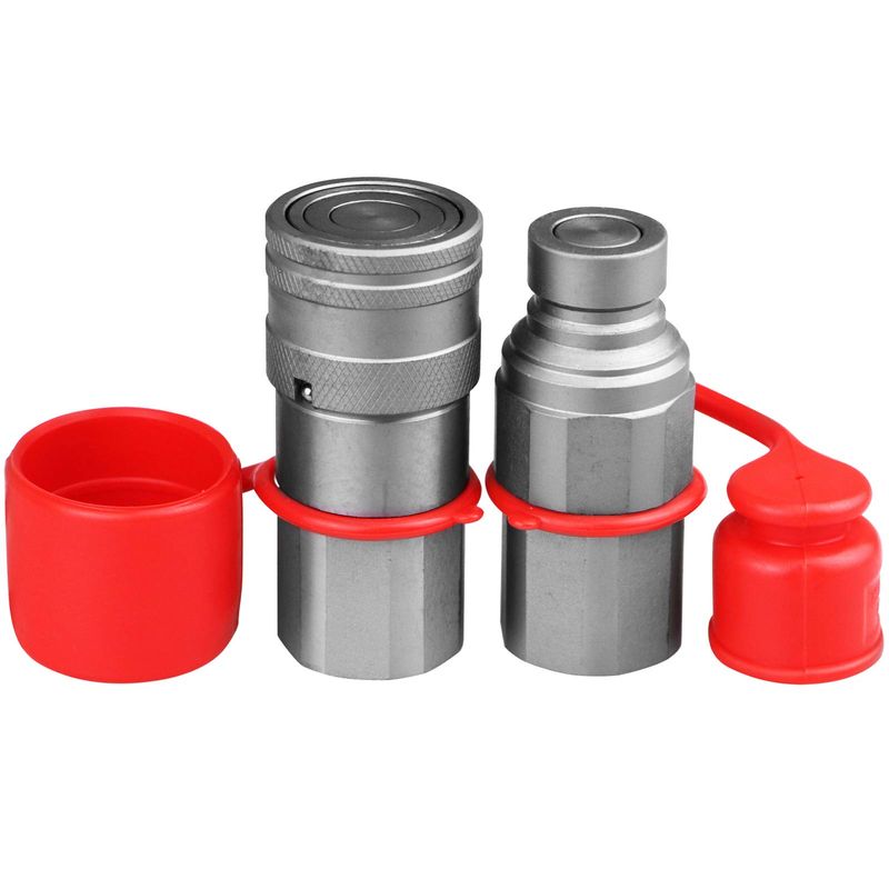 3/4" SAE Skid Steer Bobcat Flat Face Hydraulic Quick Connect Couplers ...
