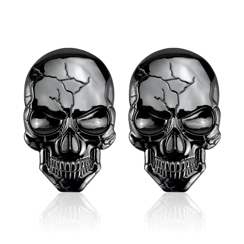 FainFun Metal Skull Sticker, Pack of 2 Skull Stickers, Car Metal, 3D ...