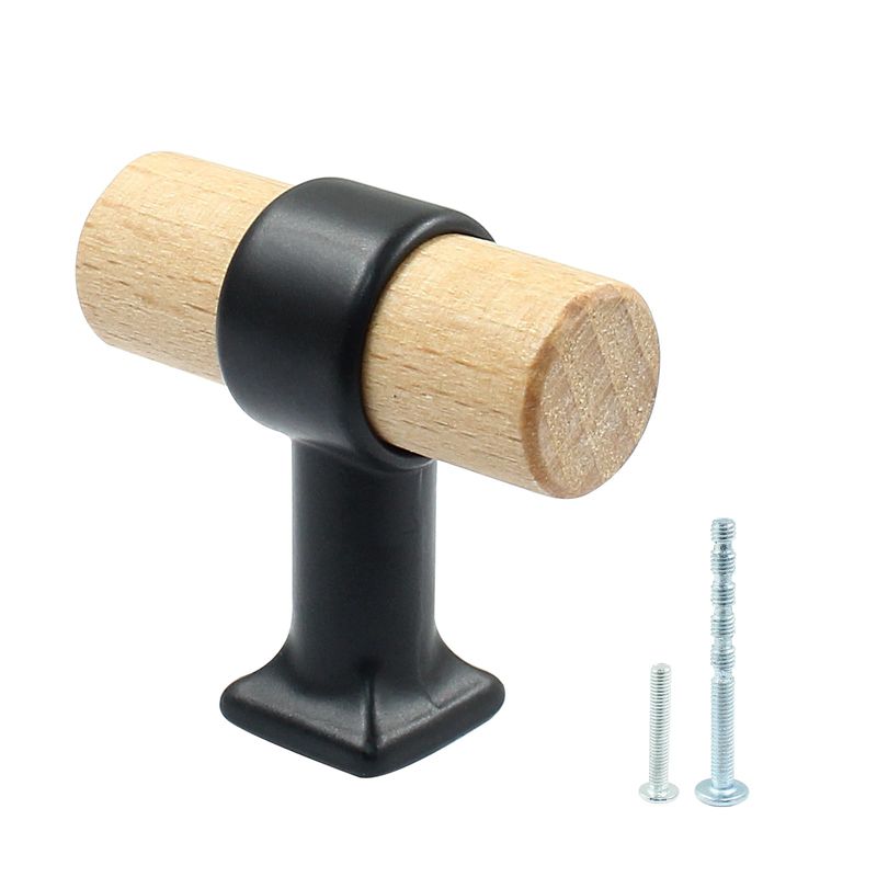 Piutouyar 4 Pack Wood Cabinet T Knobs, Single Hole Wood Drawer Handle Knobs, 40mm/1.57" T Bar ...