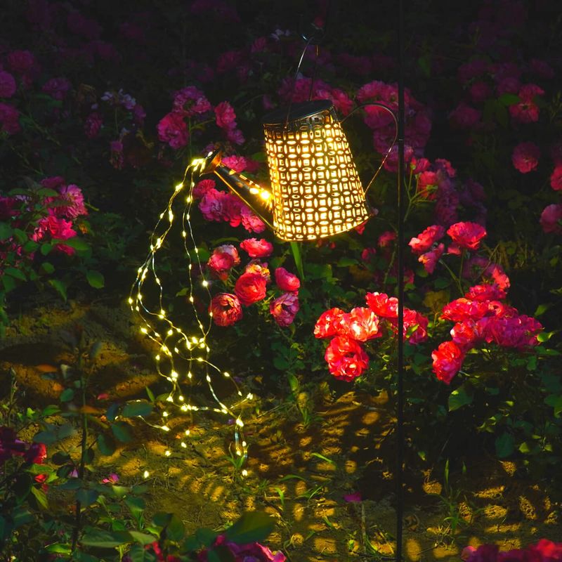 Solar Powered Watering Can Outdoor Garden Decorations，Watering Can ...