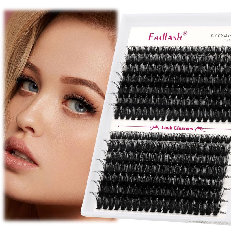 FADLASH Individual Lashes 60D+80D Mixed Lash Clusters D Curl Cluster ...