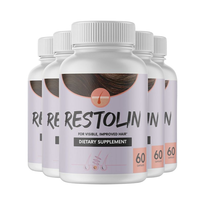 5-Pack Restolin Capsules Natural Hair Support Supplement- 300 Capsules ...