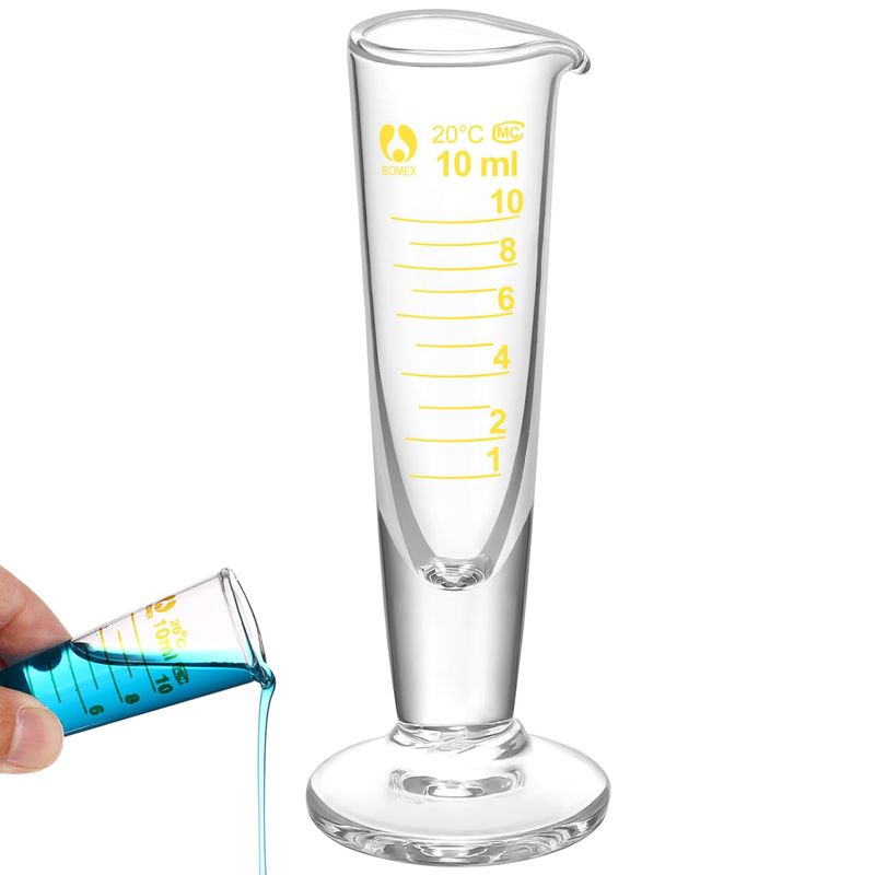 Baluue Graduated Cylinder 10mL Glass Measuring Cup With Spout Wide ...