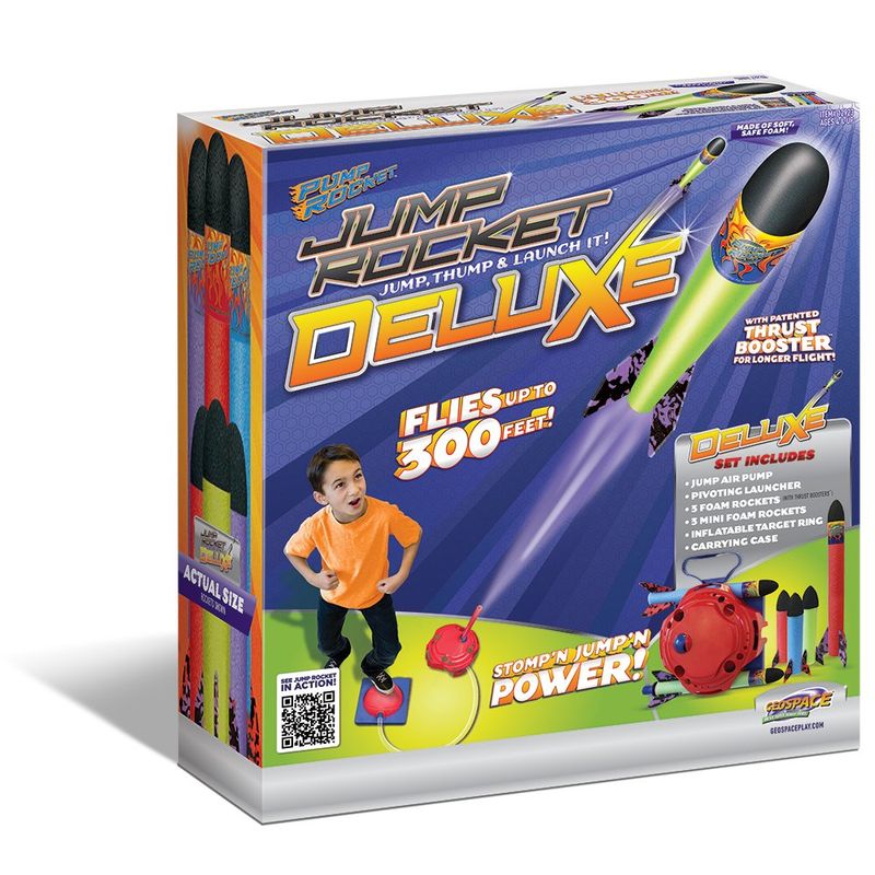 Geospace Jump Rocket Deluxe Set with Adjustable Launcher, Target & 6 ...