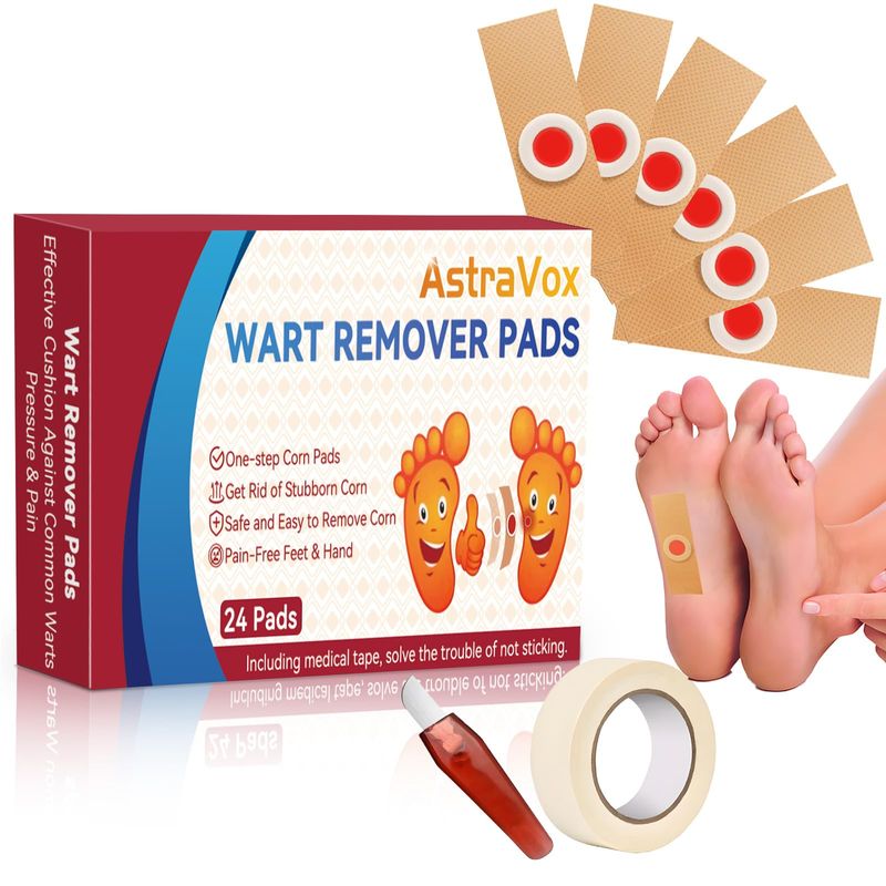 AstraVox Wart Remover, 24pcs Wart Remover Plasters Pads for Hands, Corn ...