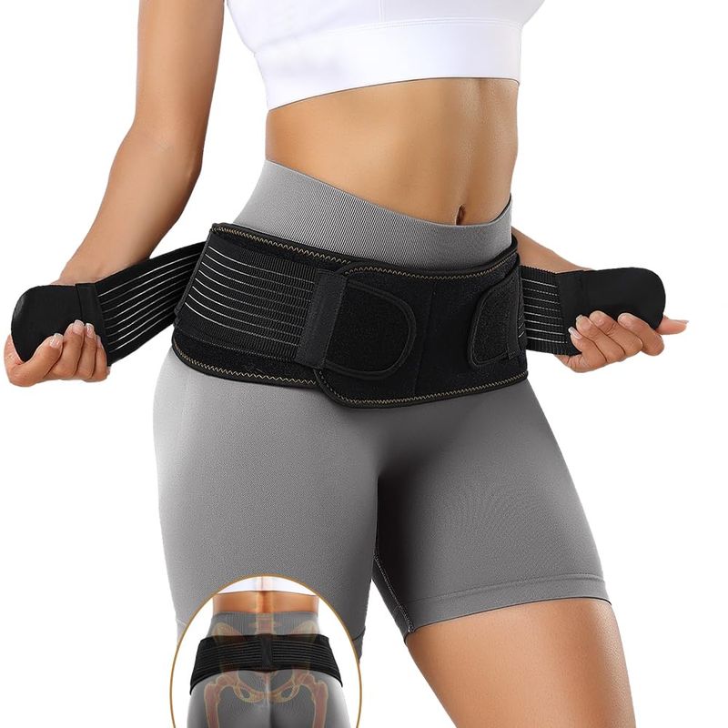 FORTEMOTUS Sacroiliac SI Joint Hip Belt, Fully Adjustable Lower Back ...