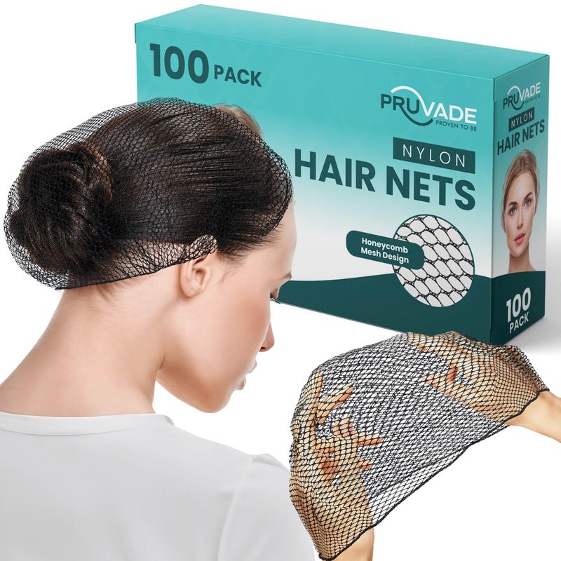 Pruvade - Nylon Hair Nets for Women & Men | 100 Pack | 24" Honeycomb ...