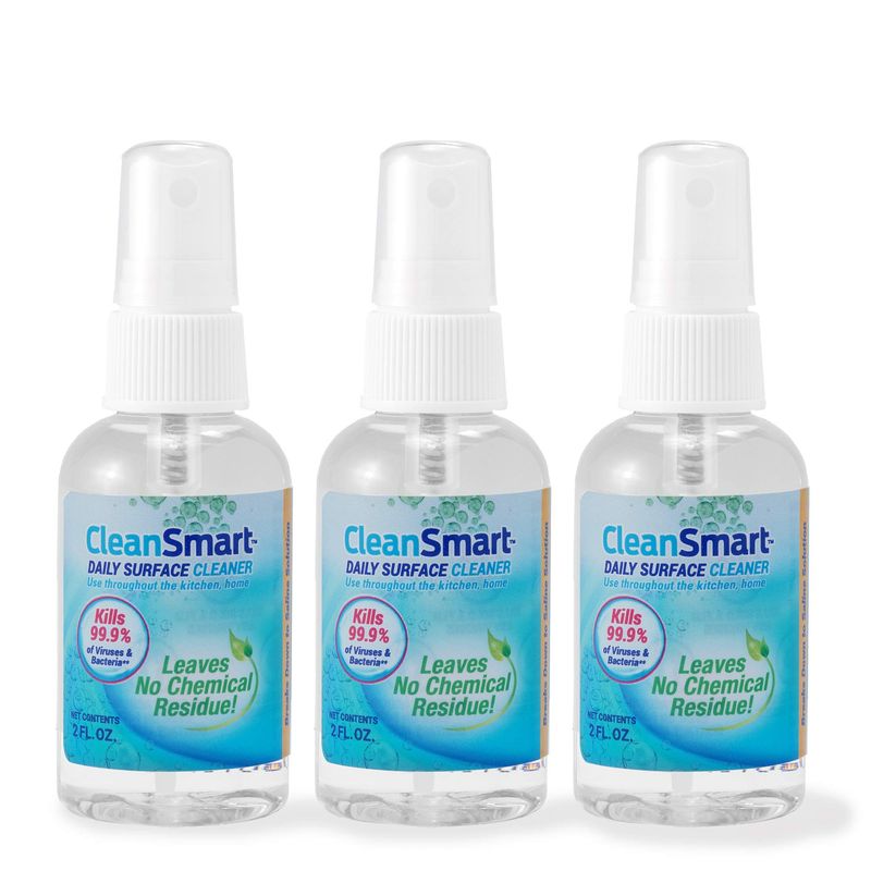 CleanSmart To Go Disinfectant Kills 99.9% of Viruses, TSA-Approved for Safe Travel, 2 oz Bottle ...