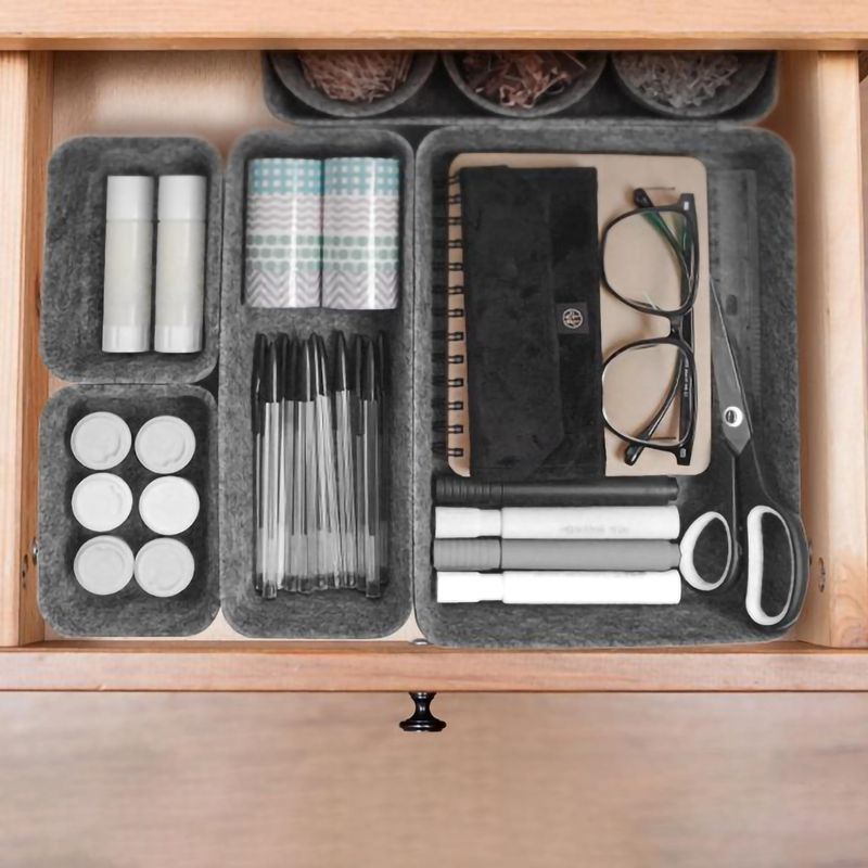 EX-SPACE Drawer Organizer, Drawer Divider, Drawer Storage Set, Desk ...