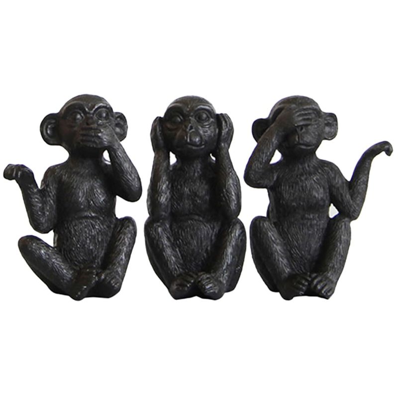 HOMSFOU 3 Wise Monkeys Statue 3pcs Hear No Evil See No Evil Speak No ...