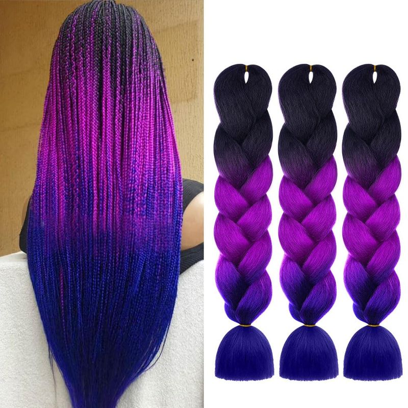 Aomig Braids Extensions, 3 Pieces, 4 Hair Strands for Braiding Hair, 24 ...