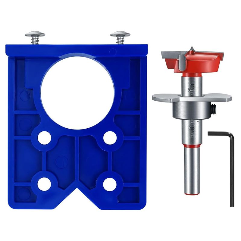 FiTspi 35mm Hinge Jig Drill Bits Set Door Hinge Hole Saw Cutter ...