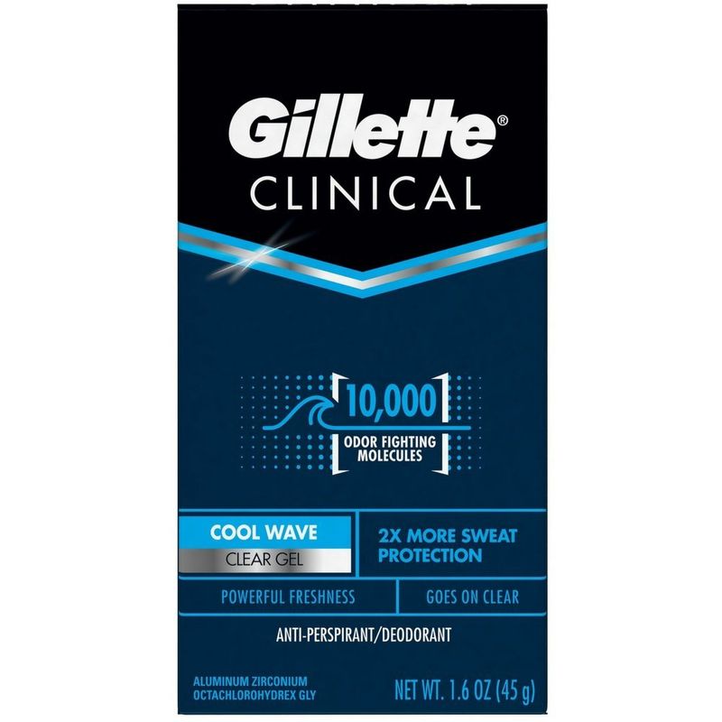 Gillette Clinical Clear Gel Cool Wave Anti-Perspirant/Deodorant 1.6 oz ...