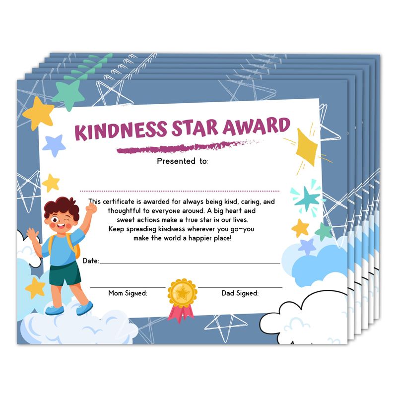 Certificate of Achievement, Kindness Certificates Award Gifts for Boys ...