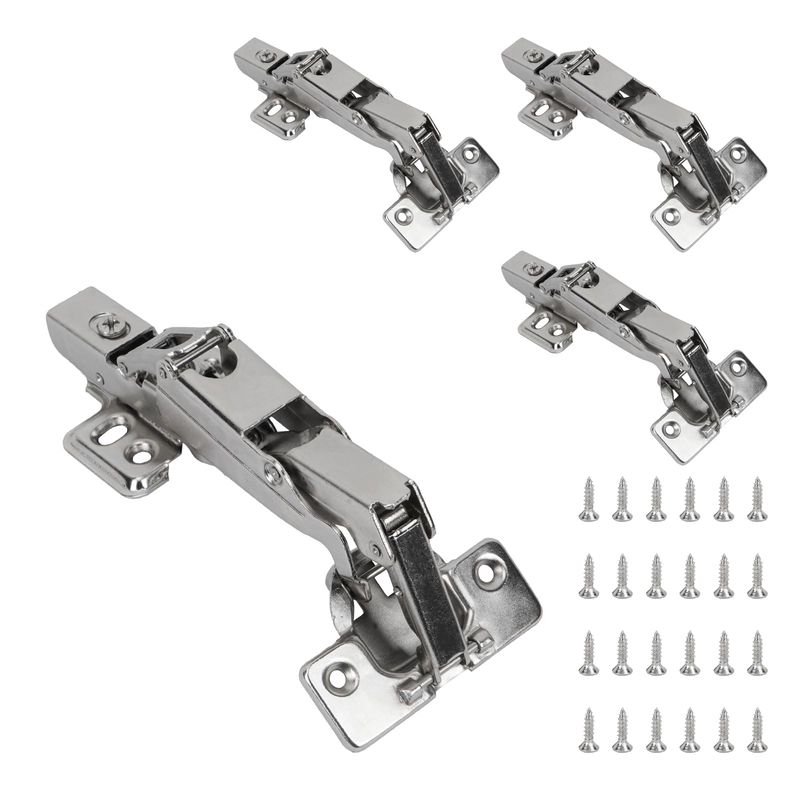 Luabue 4PCS 165 Degree Soft Close Kitchen Hinges Full Overlay Wardrobe ...