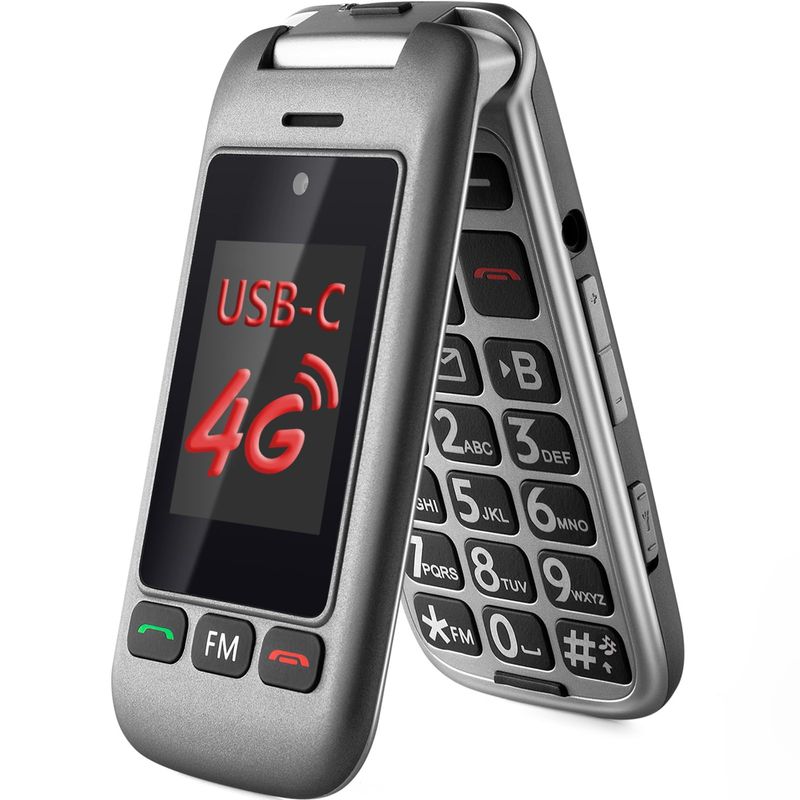 artfone 4G LTE Senior Cell Phone with Dual Color Screen, SOS Button ...