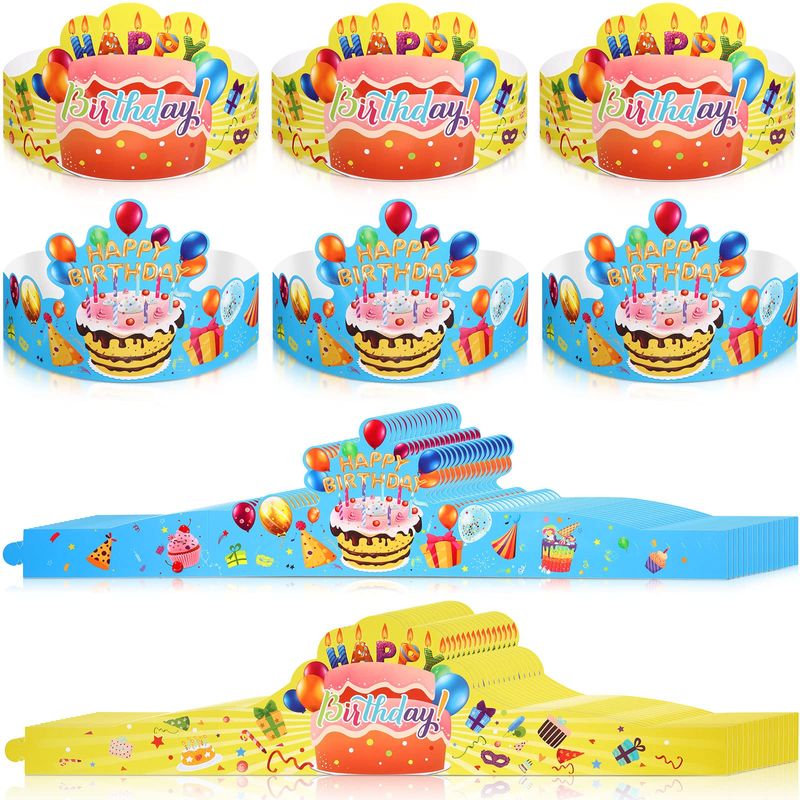 Zonon 36 Pieces Birthday Crowns for Kids Classroom Adjustable Colorful ...