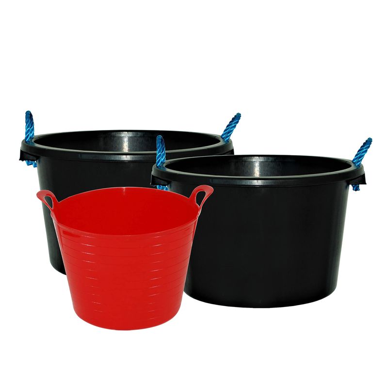 TENLITE SET OF - 2x 45L Bucket with Rope Handles + 42 Litre ...