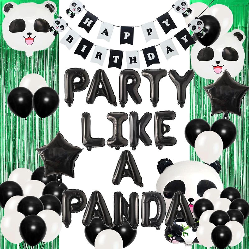 Panda Party Decorations Black Party Like A Panda Balloons for Panda ...
