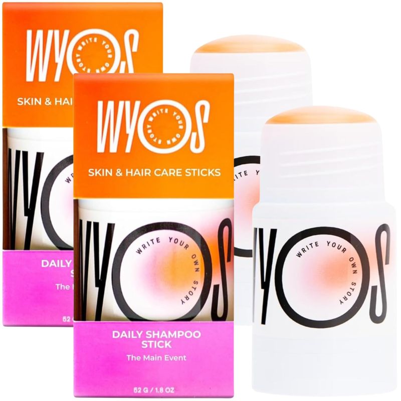 WYOS Sulfate Free Shampoo Sticks 2 Pack, Lathering Sudsy Formula Won’t ...