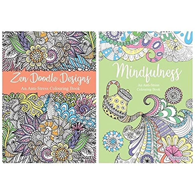 Squiggle Anti-Stress Adult Colouring Books, Mindfulness & Zen Doodle ...