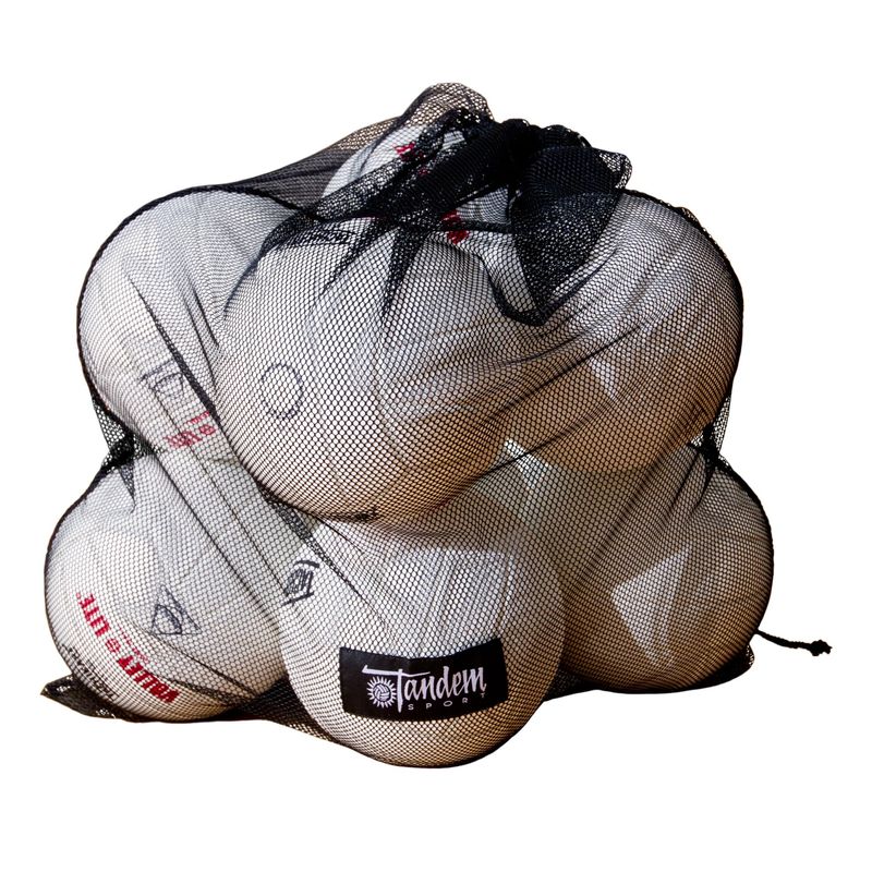 Tandem Sport Mesh Ball Bag - Nylon Net Bag with Drawstring - Carries 12 ...