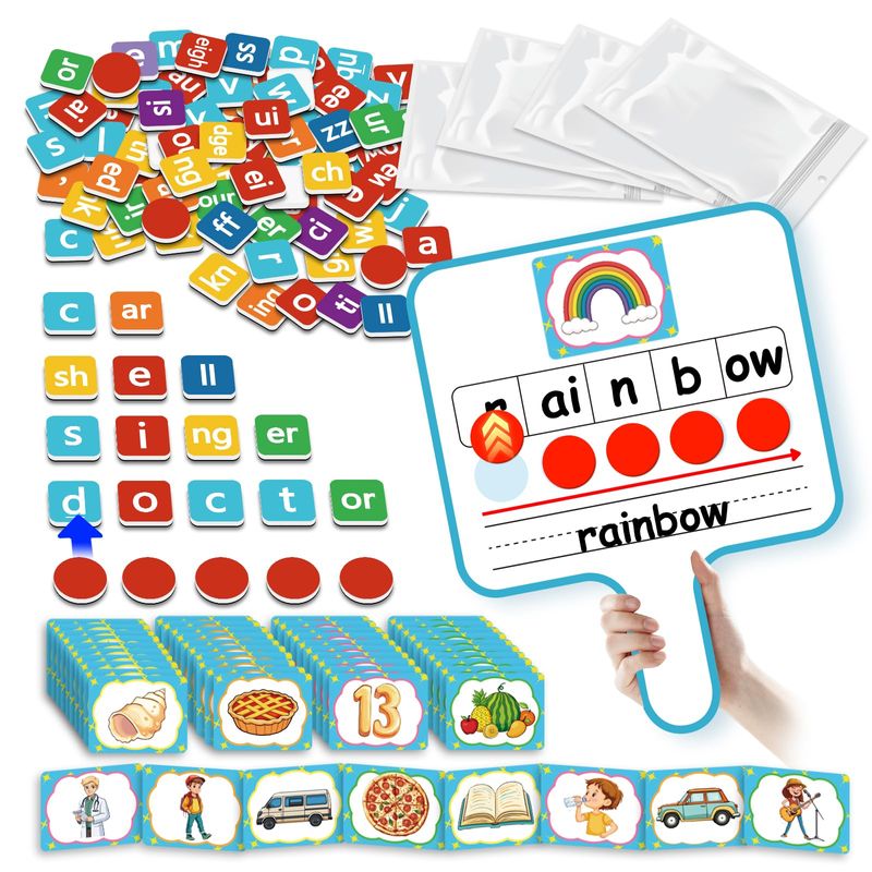 Laffunz Phonemic Awareness Elkonin Boxes Dry Erase Board, Magnetic ...