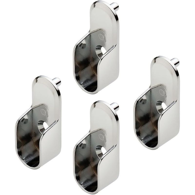 Top Shelf Hardware Premium Chrome Oval Wardrobe Closet Rod End Supports ...