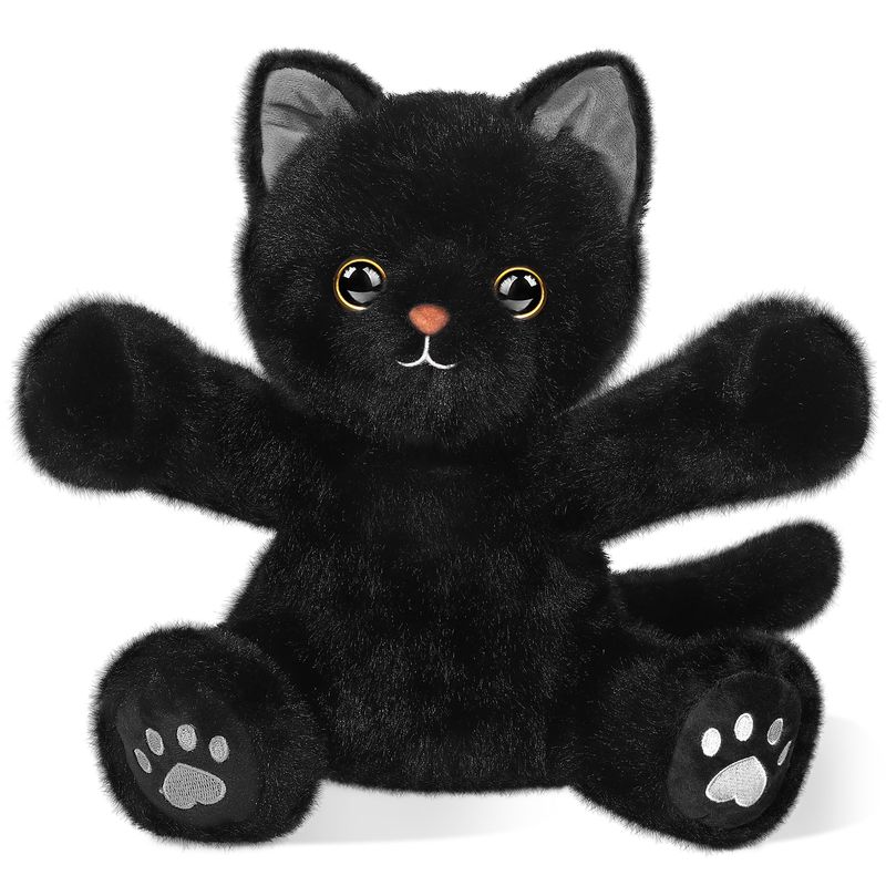 RUODON 10 Inch Black Cat Plush Toy with Bat Wings Stuffed Animal Cat ...