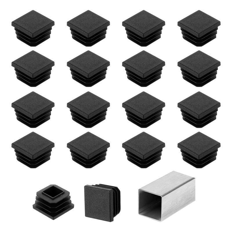 sourcing map 1" (25mm) Square Tubing End Caps, 50 Pcs Plastic Hole ...