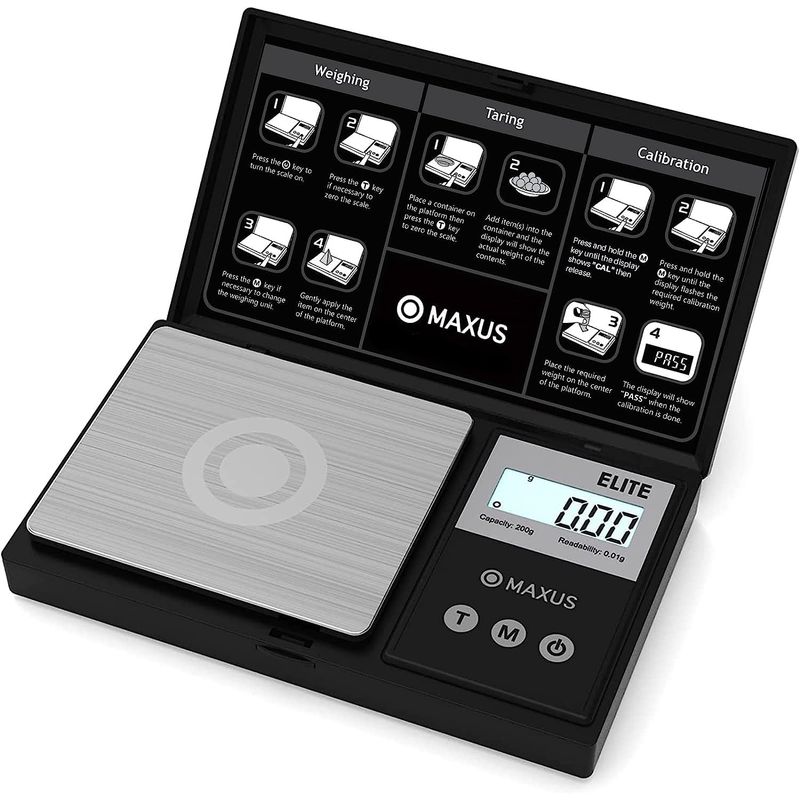 MAXUS Precision Pocket Scale 200g x 0.01g, Digital Gram Scale Small ...