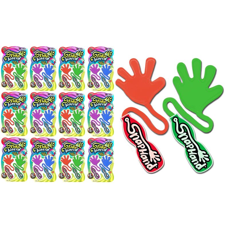 JA-RU Super Stretchy Sticky Hand Fidget Toy (12 Pack, 24 Sticky Hands ...