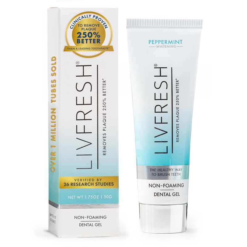 LIVFRESH Gel Toothpaste - Clinically Proven, SLS-Free, Peppermint ...