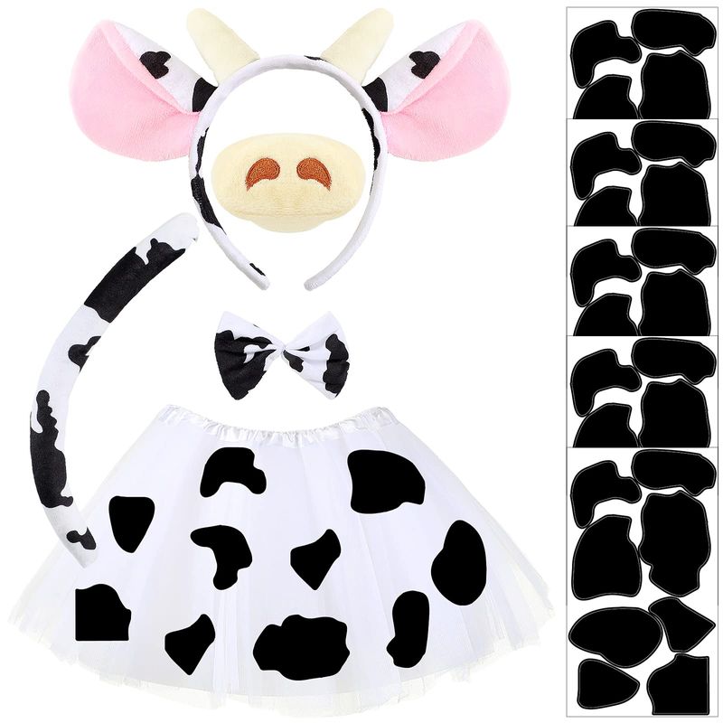 Neer 6 Pcs Cow Costume Set for Girls Including Headband Ears Tail Nose ...