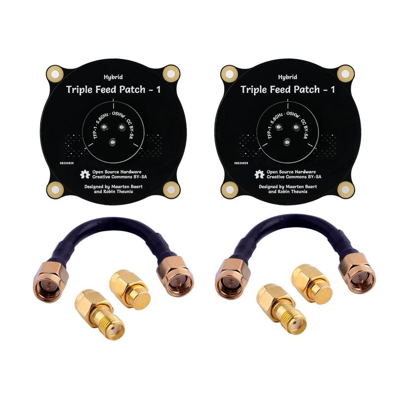 RCmall 5.8GHz Triple Feed Patch Antenna, High Gain 9.4dBi Directional Circularly Polarized LHCP ...