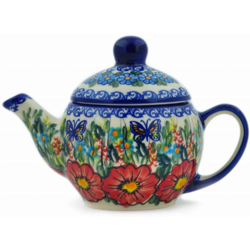 Authentic Polish Pottery Tea or Coffee Pot Signature UNIKAT in Red ...