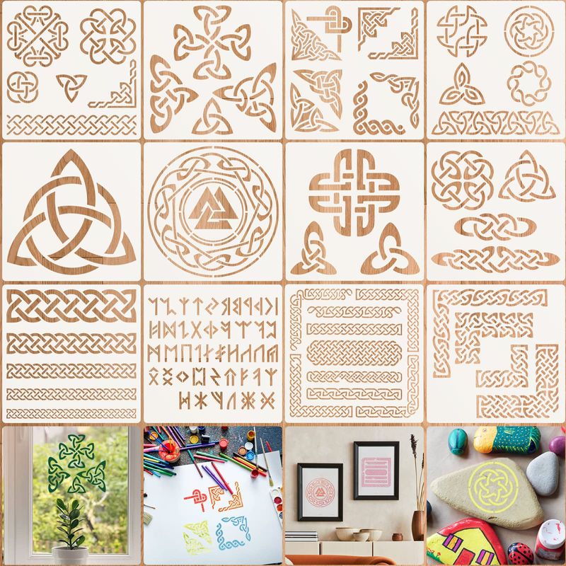 Viking Knot Stencils for Crafts Reusable Celtic Knot Stencils Viking ...