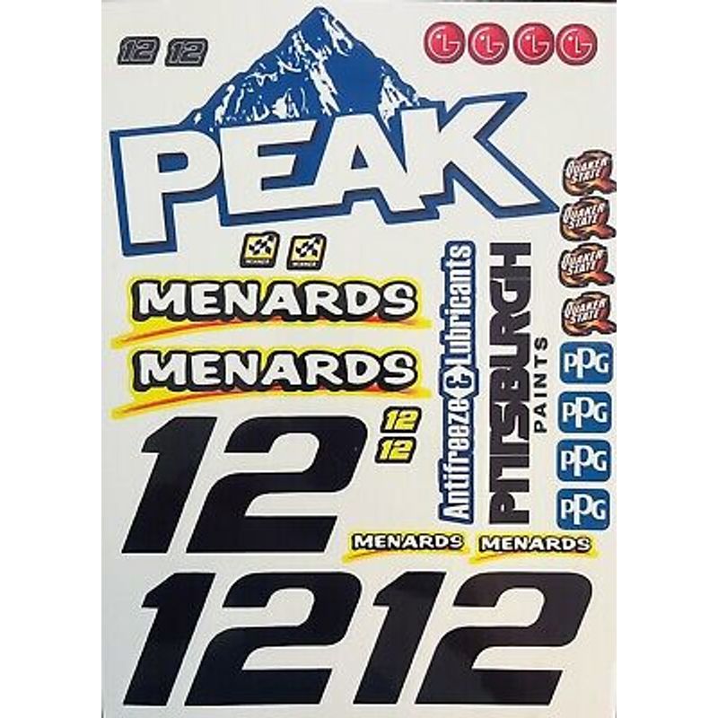 1/10 Scale R/C Racing Vinyl Decal/Sticker Sheet W/ Sponsor Sticker Peak ...