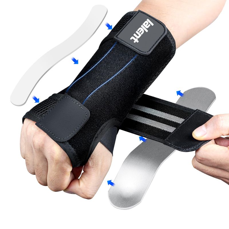 Lalent Carpal Tunnel Wrist Support Brace with Metal Splint Stabilizer ...