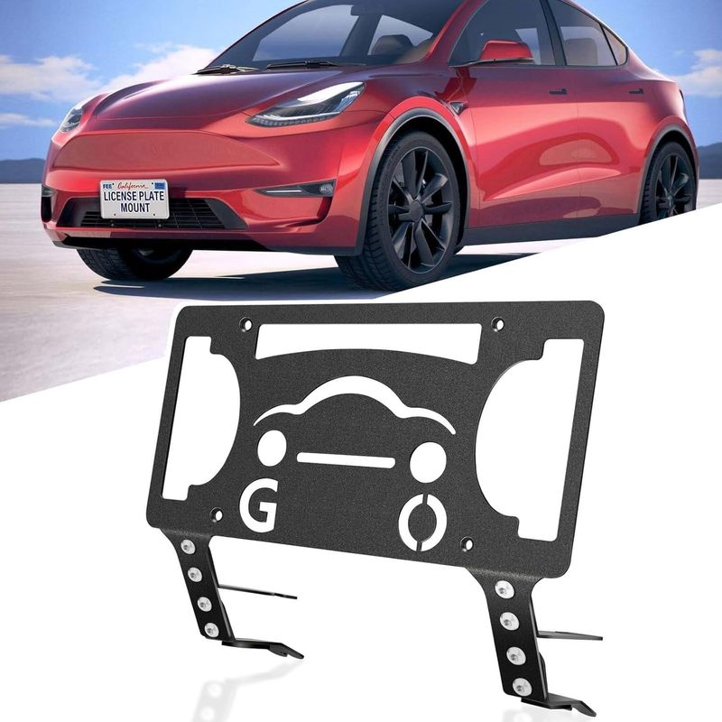 Model Y - Front License Plate Bracket No Drill for Tesla Model Y 2019 ...