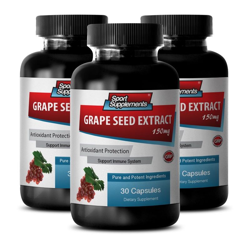 Grape Seed Oil - Grape Seed Extract 95% 150mg - Blood-Sugar Balancing ...